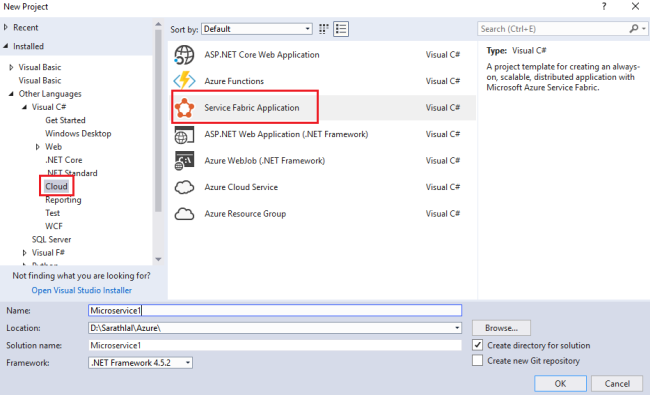 Create A MicroService In ASP.NET Core Using Azure Service Fabric Create A MicroService In ASP.NET Core Using Azure Service Fabric